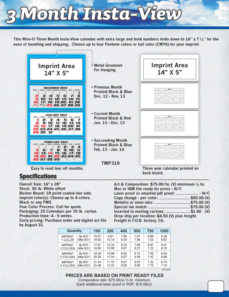 Custom Calendars | Imprinted 3 Ring Binders - BinderWorks
